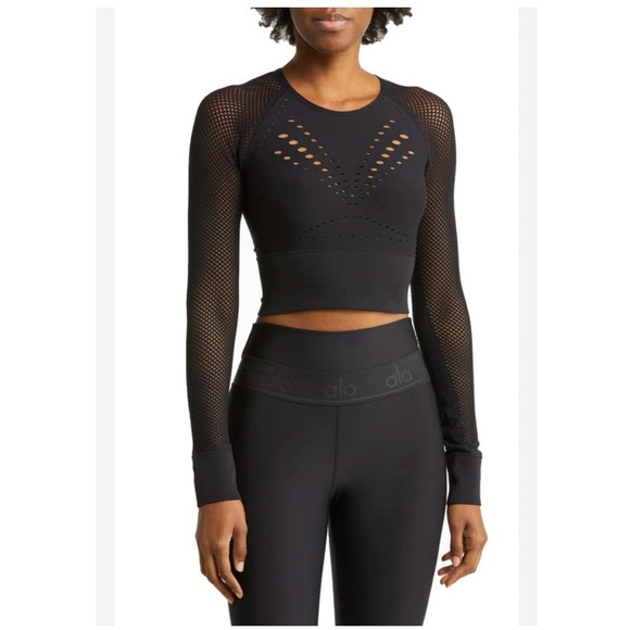 ALO Yoga | Tops | Alo Yoga Open Air Seamless Long Sleeve Crop Top ...